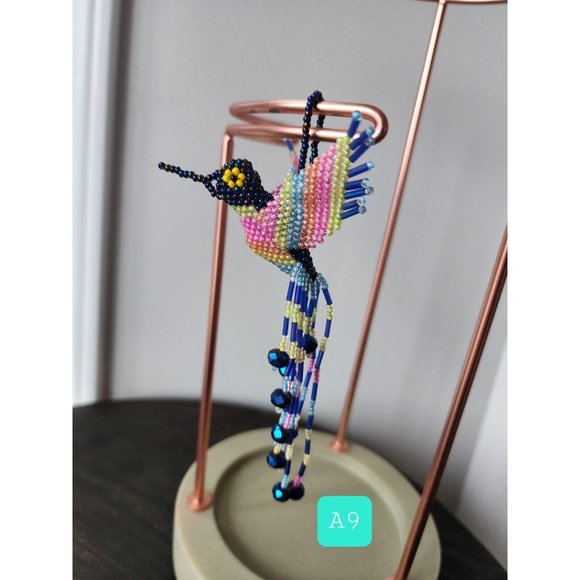 Accents | Huichol Beaded Hummingbird Key Chain Mexican Folk Art Bird 6 ...